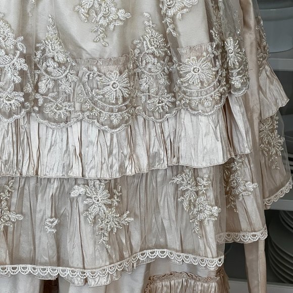 custom | Dresses | Custom Hand Beaded Top Dress And Full Length Skirt ...